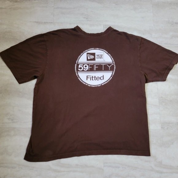 New Era | Shirts | New Era 59fifty Fitted Logo Graphic Brown Tshirt 4xl ...